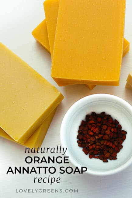 How to Make Naturally Yellow to Orange Annatto Soap • Lovely Greens